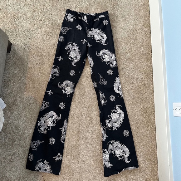 Motel Rocks | Pants & Jumpsuits | Motel Rocks Black And Tan Dragon ...